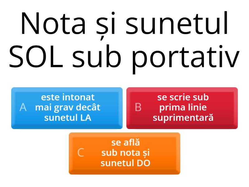 Nota SOL pe portativ - Cuestionario
