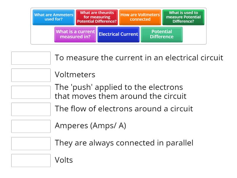 Electrical Currents - Match up