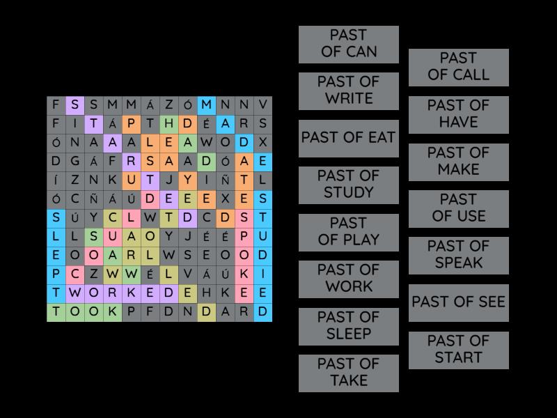 SIMPLE PAST - Sopa de letras