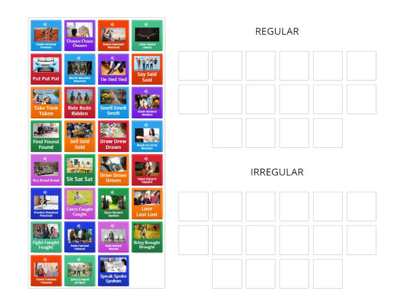 16Regular/16Irregular verbs #3 - Group sort
