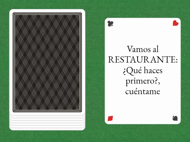 EL RESTAURANTE :Situaciones a resolver-Español A1-2 - Random cards