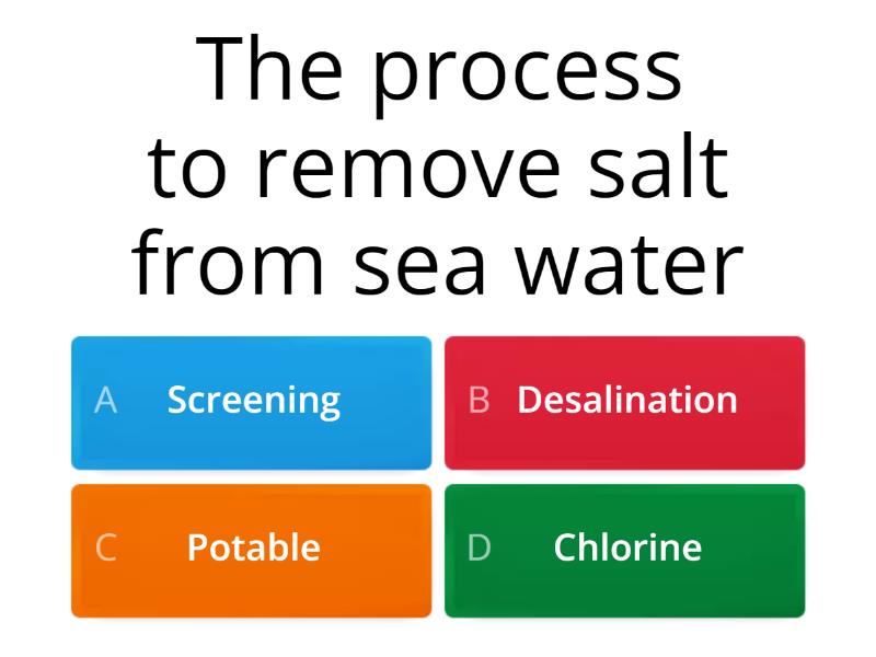 Water treatment CES - Quiz