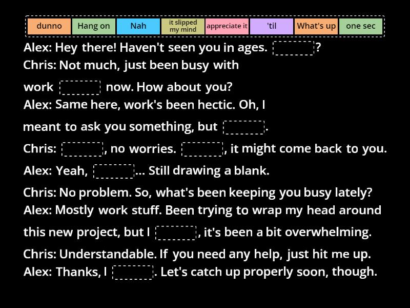 Messages - Complete the sentence