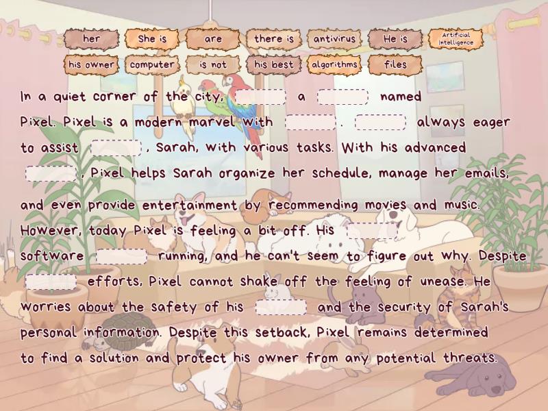 Story A1 Software voc 1 - Complete the sentence