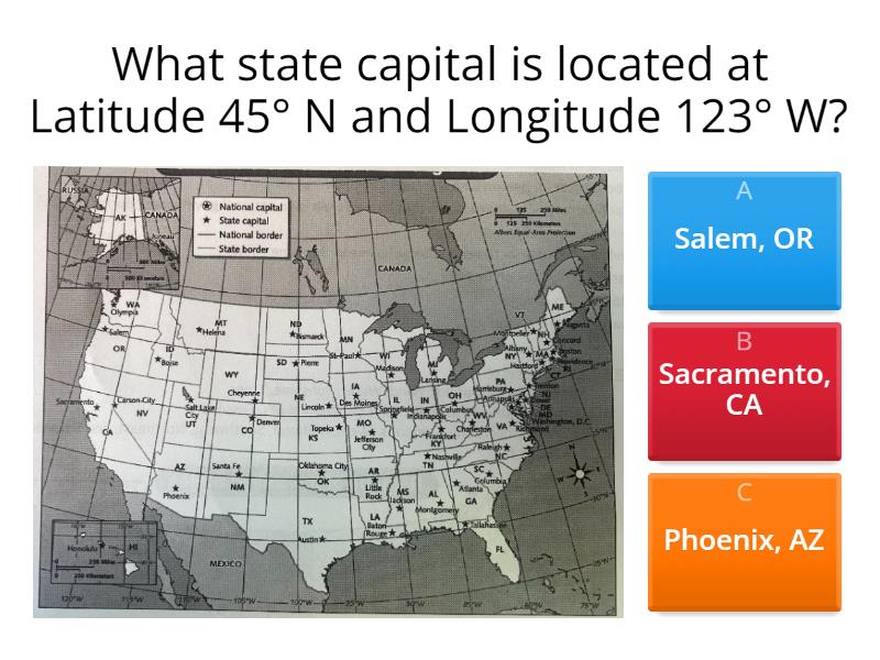 Unit 1 Chapters 1-2 Map Coordinates - Quiz