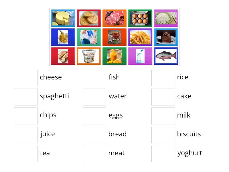 Unit 4_ Food vocabulary - Une las parejas