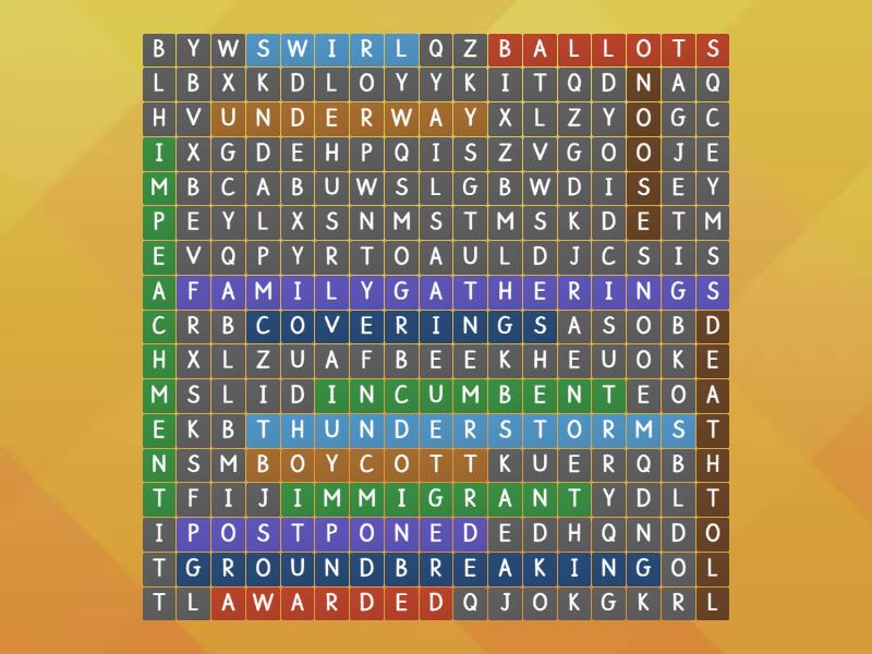 VOCABULARY BANK - Wordsearch