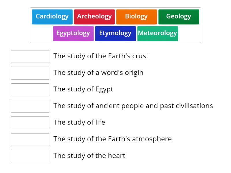 ology words - Match up