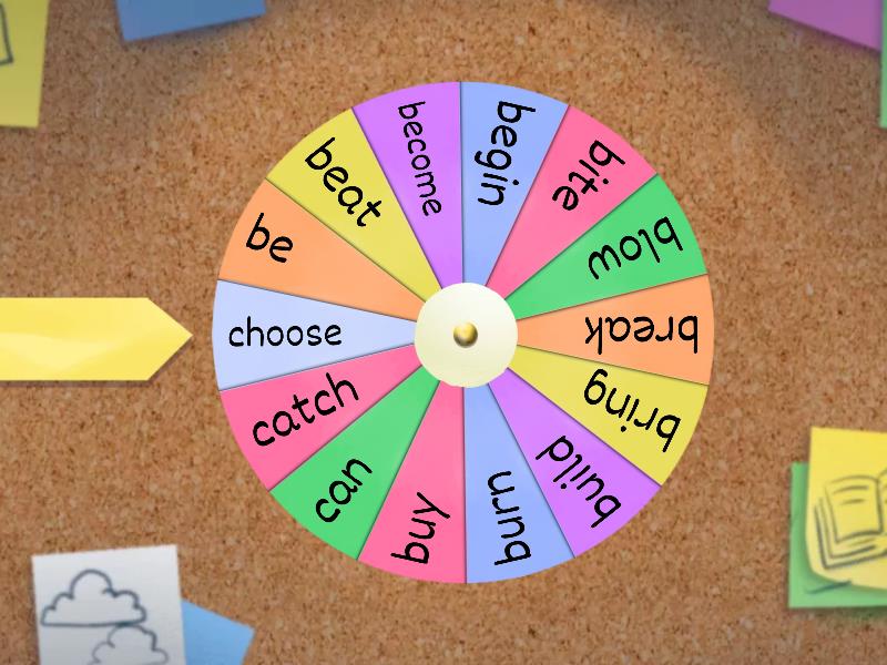 Irregular verbs 1 - 14. Name 3 forms of these verbs. - Spin the wheel
