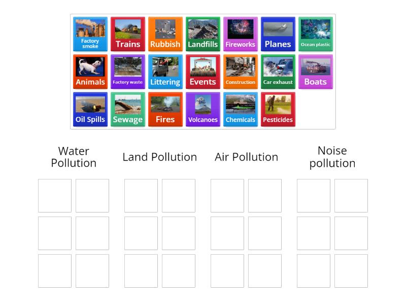 Types of Pollution - Group sort