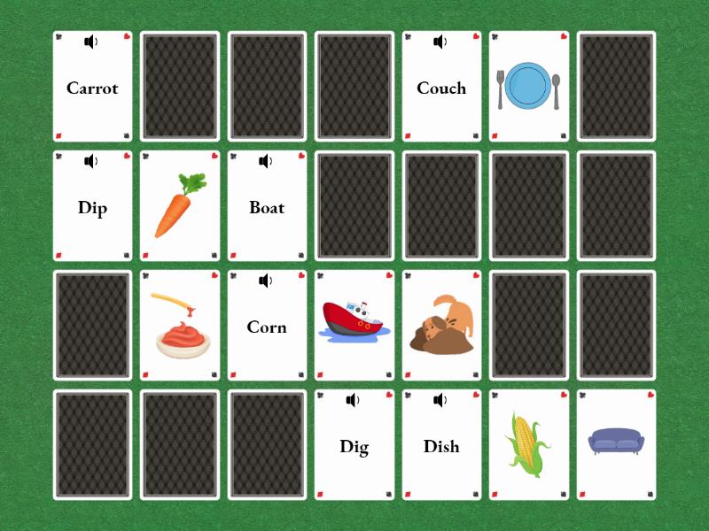 MEMORY GAME: Letters A - B - C - D - Matching pairs