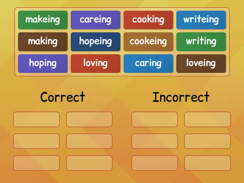Which spelling is correct? Sort the words - Group sort