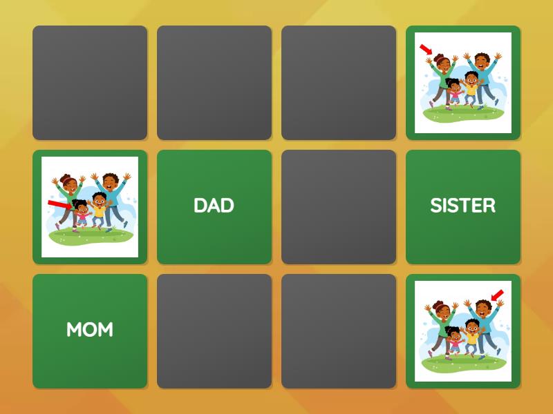 Family Members Memory Game - Matching pairs