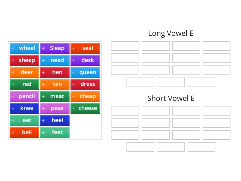 short long vowel E - Group sort