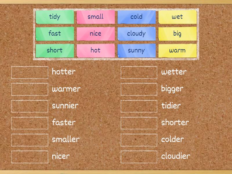 RM A2 7C Comparatives Spelling Drill - Match up