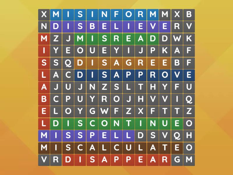 MIS/DIS - Wordsearch