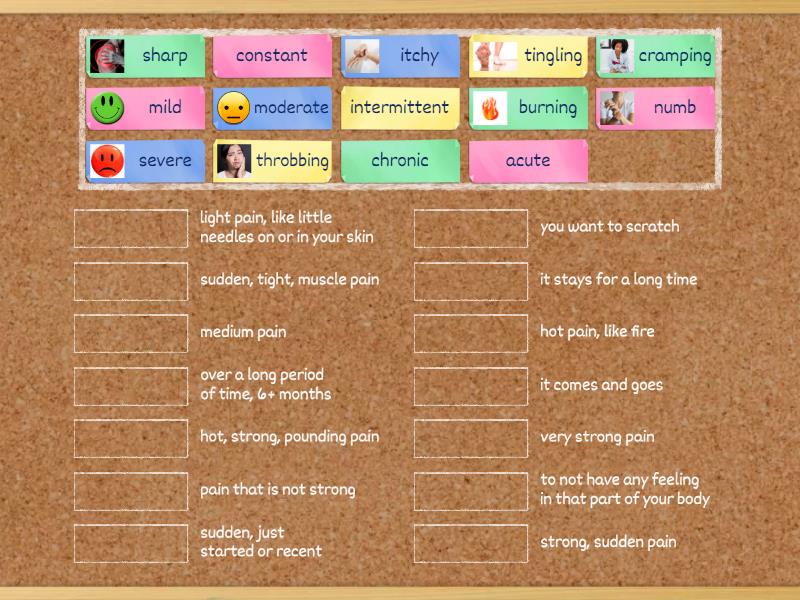 Pain Vocabulary - Match up