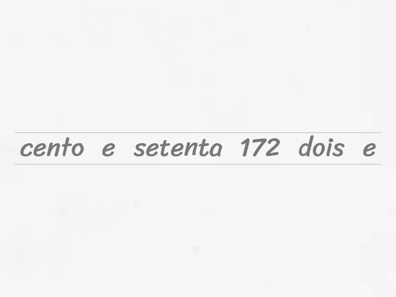 Revisão Português Números, partes da casa, horas, arrangements - Unjumble