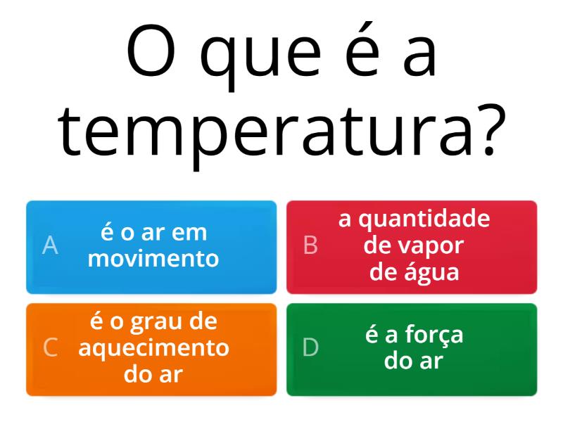 Elementos do clima - Quiz