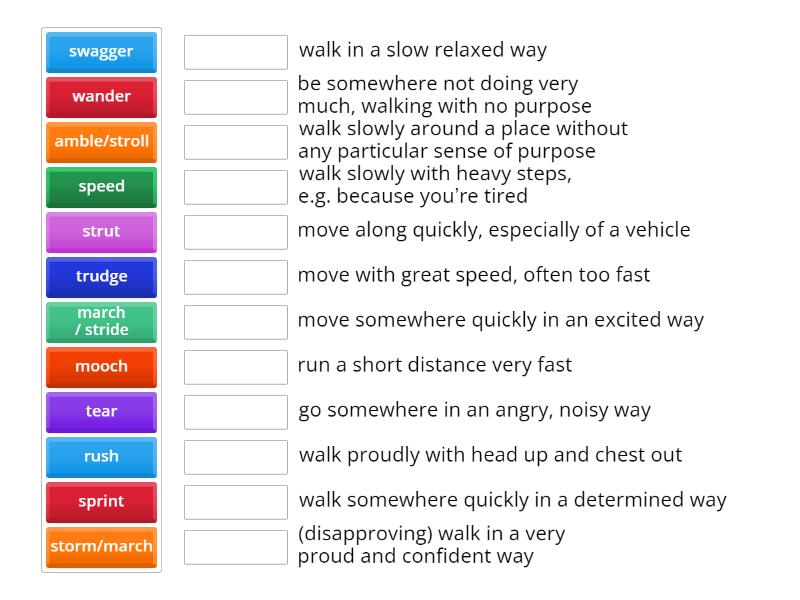Ways of moving - slowly, quickly, with attitude - definitions (Prof ...