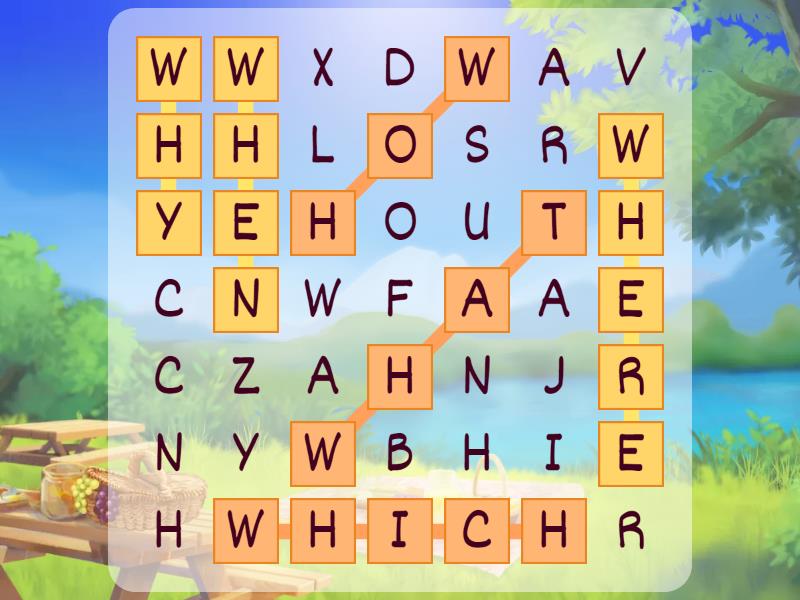 Question word puzzle 2 - Wordsearch