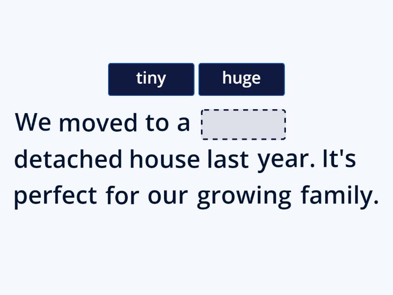 Describing homes - Complete the sentence