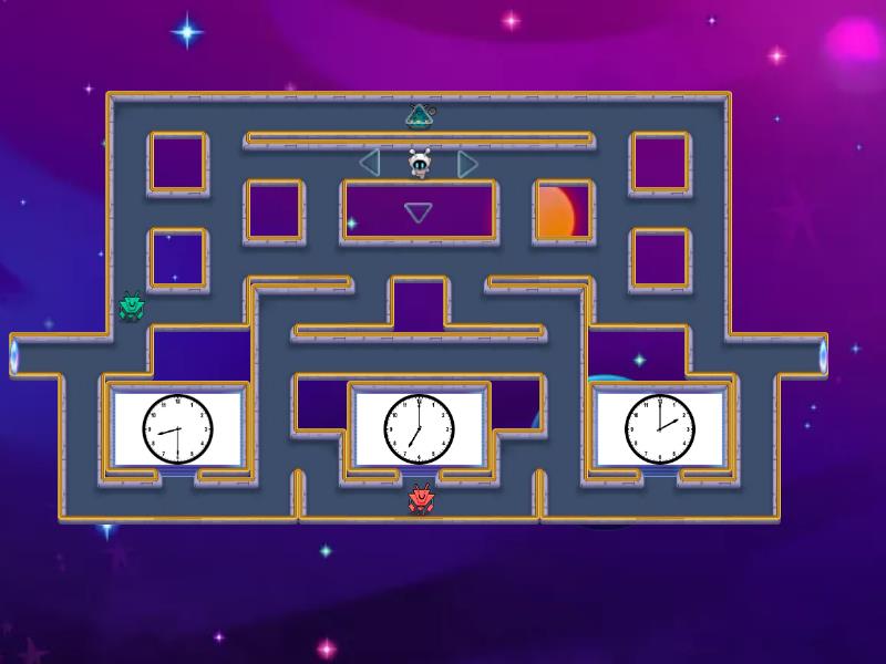 Telling time (o'clock/half/quarter) - Maze chase