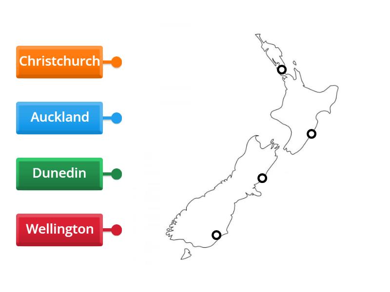 Grade 8 New Zealand Map - Labelled diagram