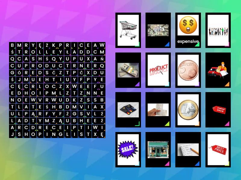 Shopping - Wordsearch