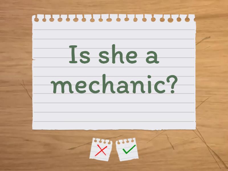 Are you a mechanic? to be - Flash cards