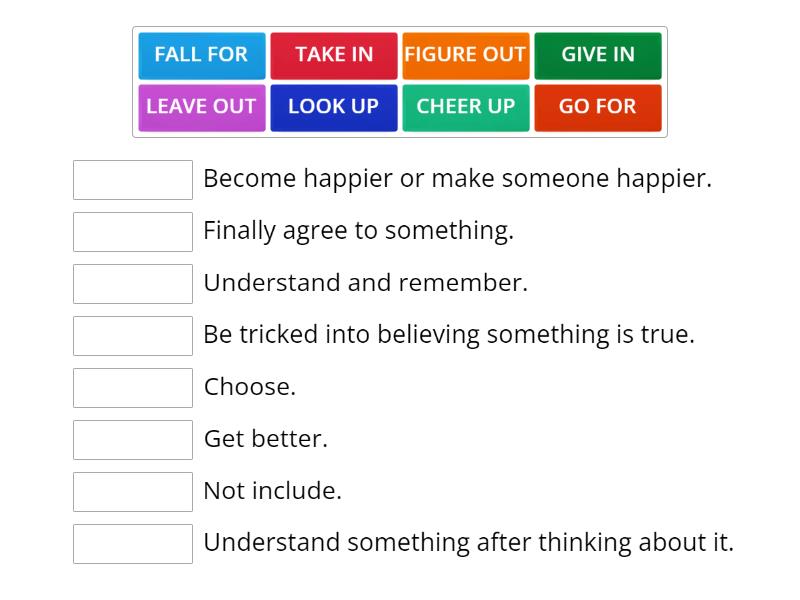 Phrasal Verbs: Storytelling - Gold B2 - Match up