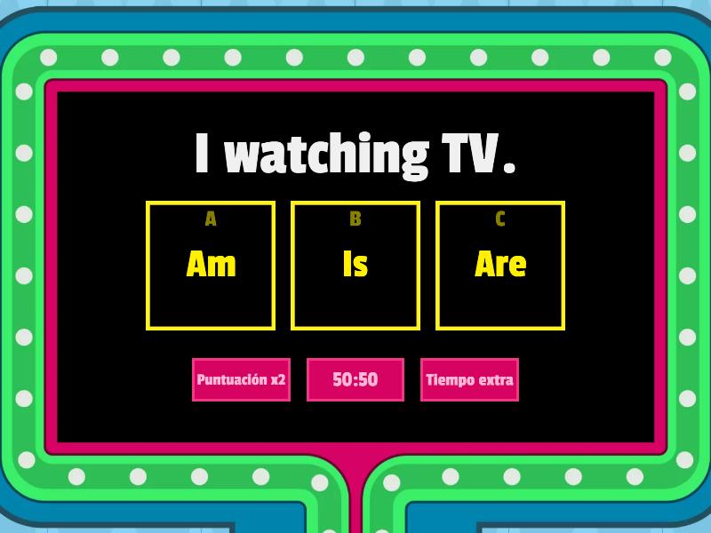 Select Verb To Be Quizz - Gameshow quiz