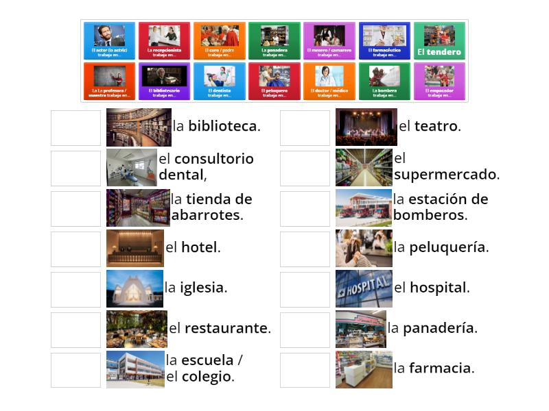BEC | Unidad 5 - Mi barrio | Lección 1: Lugares - Match up