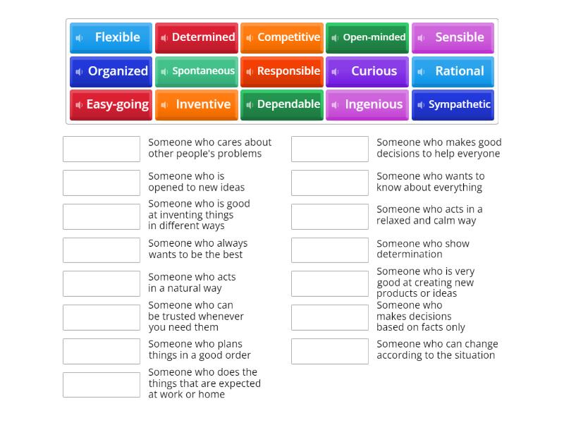 Inter 2 - Personality Traits - Match up