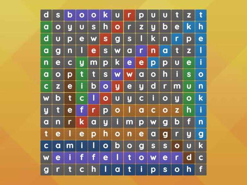 Common and Proper Nouns - Wordsearch