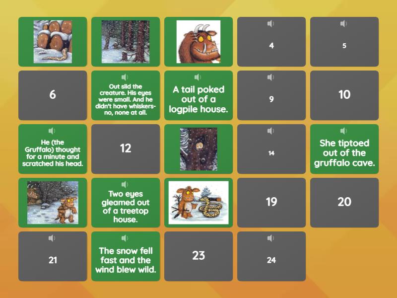 The Gruffalo's child - memory with audio - Matching pairs