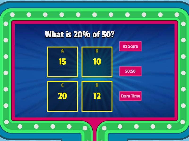 Percentage Quiz Gameshow Quiz