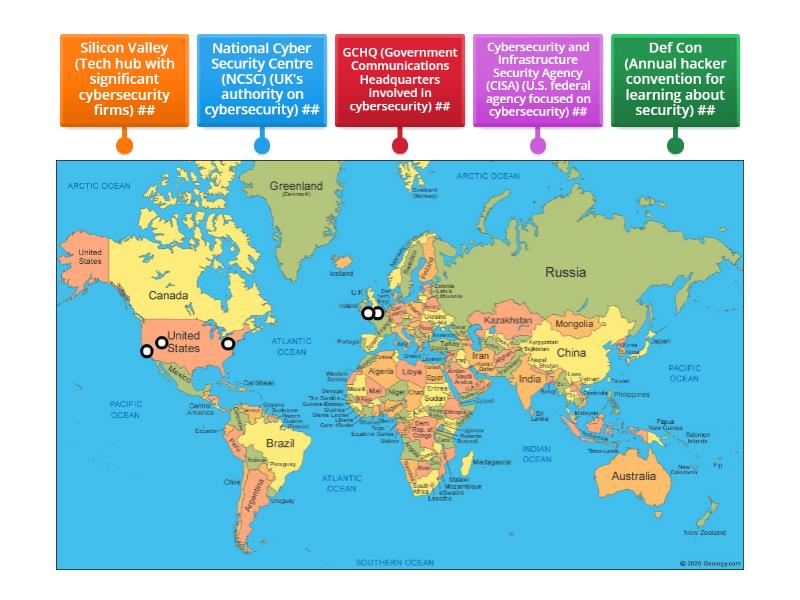 Cybersecurity Key Locations - Labelled diagram