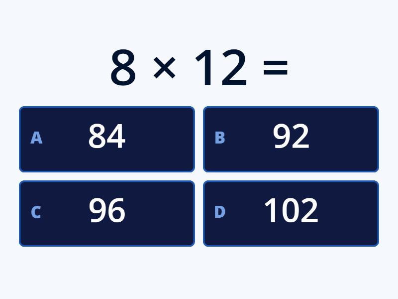 8 Times Table - Quiz