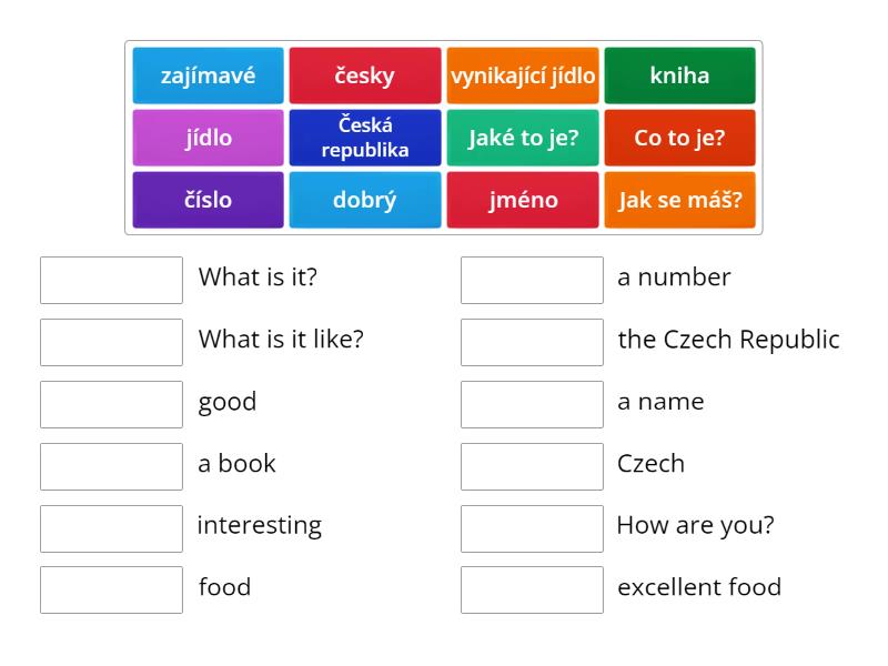 Český jazyk/Czech revision - Match up