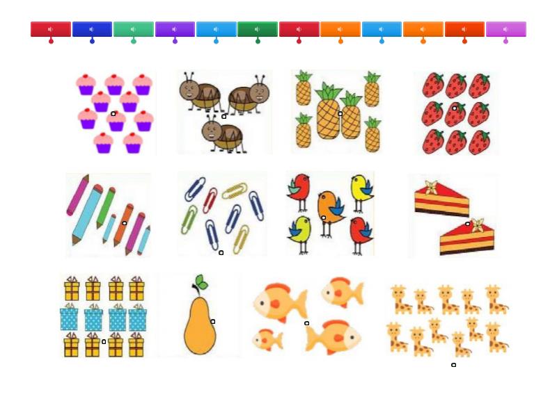 Numbers 1 to 12 - Labelled diagram