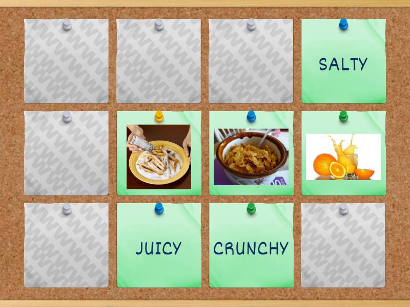 FOOD ADJECTIVES - Matching pairs