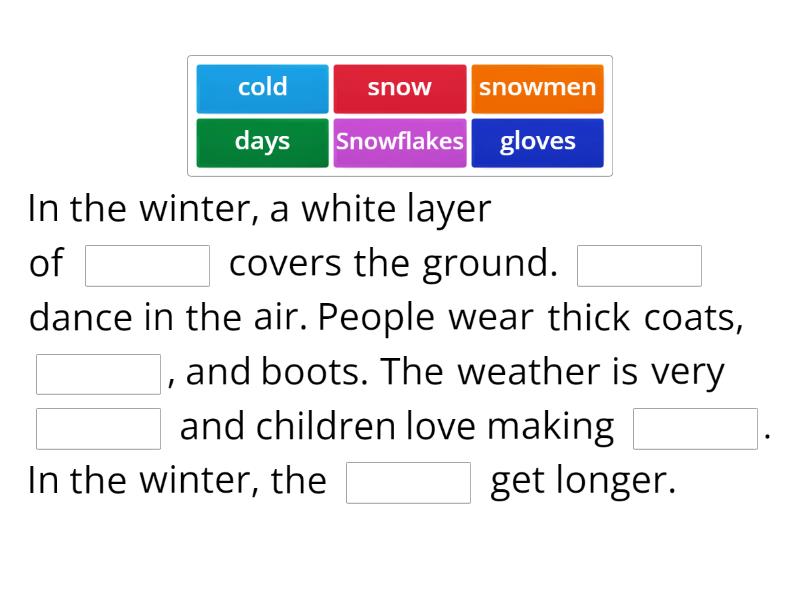 Winter - Complete the sentence