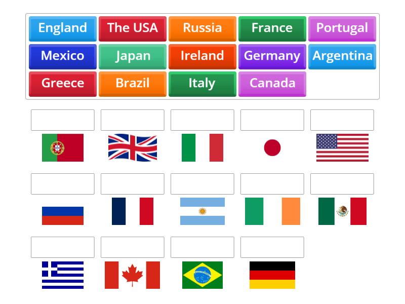 Match the countries and the flags - Match up