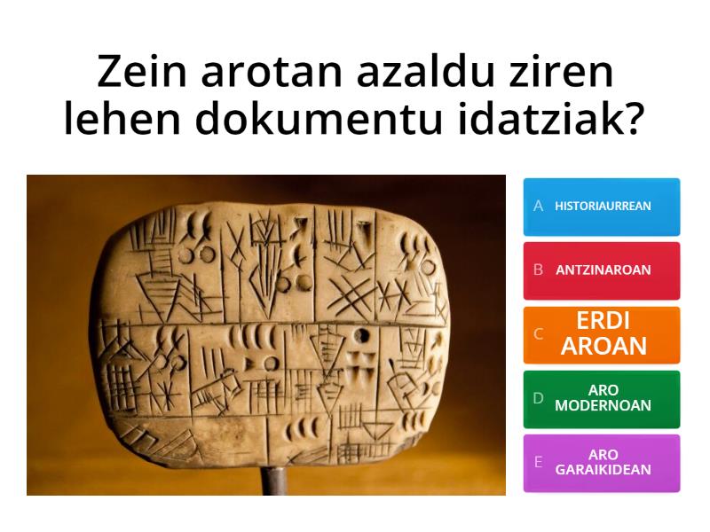 HISTORIAREN AROAK - Quiz