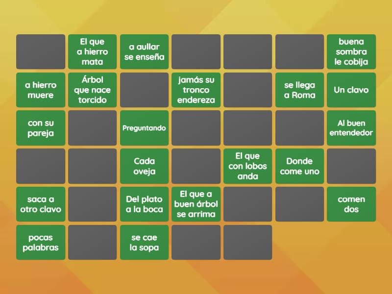 MIS DICHOS Y REFRANES - Matching pairs