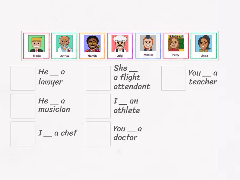 Verb to be - Affirmative Form. Complete the statement with the verb to ...