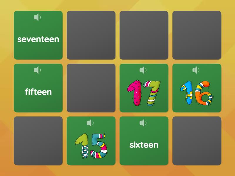 Listen and find pairs 15-20 - Matching pairs