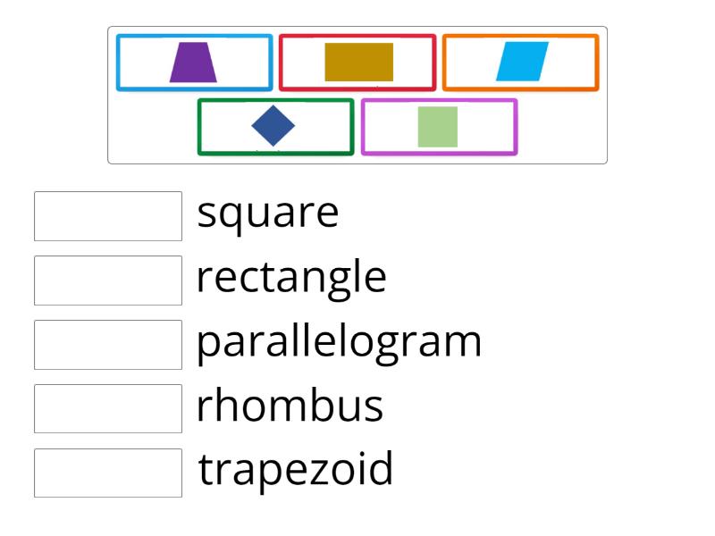 Quadrilaterals - Match up