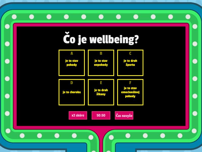 Wellbeing - Gameshow quiz